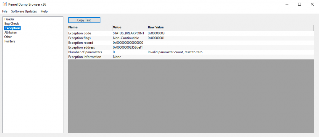 Minidump Browser - view minidump contents | Software Verify